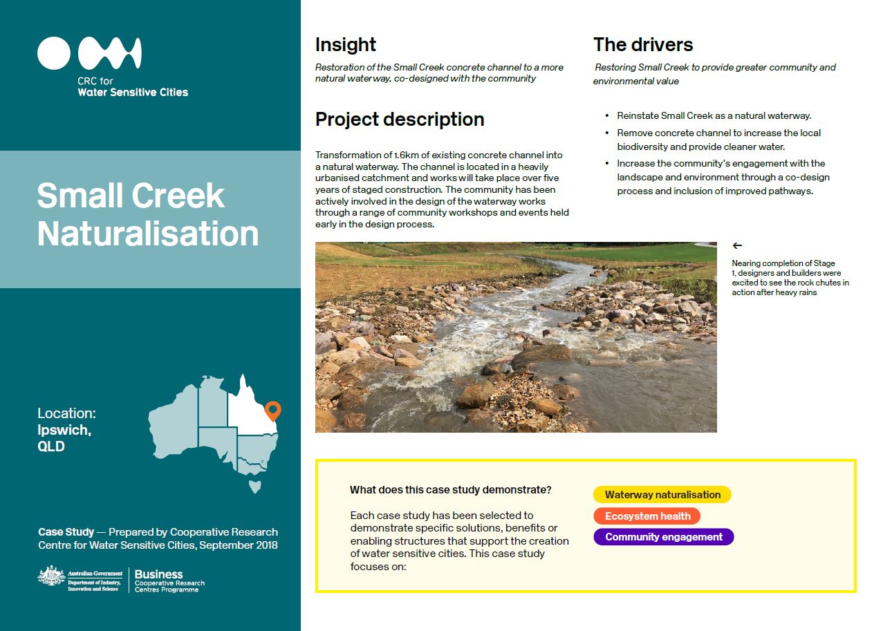 Small Creek naturalisation - CRC for Water sensitive cities